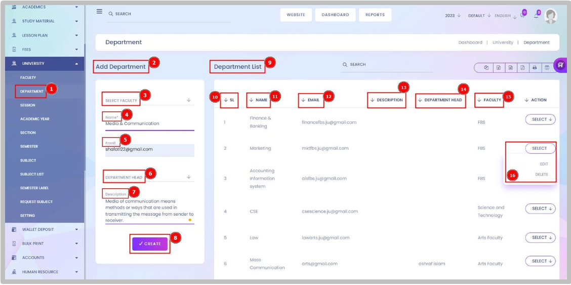 Aorasoft Helpdesk How To Work University Module In Infixedu