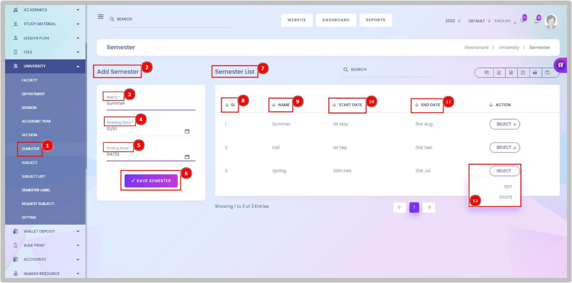 Aorasoft Helpdesk How To Work University Module In Infixedu