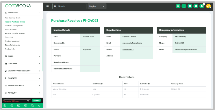 How to receive a product purchase | Aorasoft HelpDesk