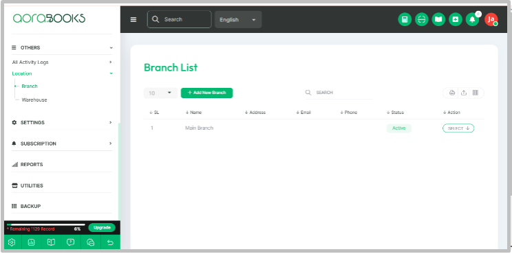 How to manage a branch and warehouse | Aorasoft HelpDesk