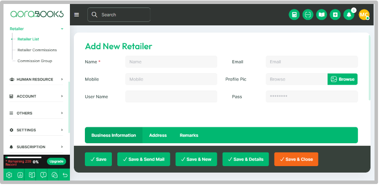 How to manage a retailer, retailer commission, and generate commission | Aorasoft HelpDesk