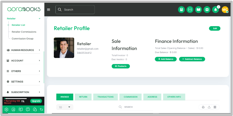 How to manage a retailer, retailer commission, and generate commission | Aorasoft HelpDesk