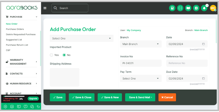 How to create a purchase and how to edit, view details, and delete it | Aorasoft HelpDesk