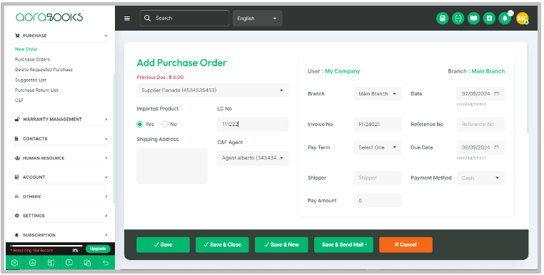 How to create a purchase and how to edit, view details, and delete it | Aorasoft HelpDesk