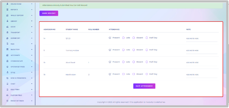 Aorasoft HelpDesk | Student Attendance