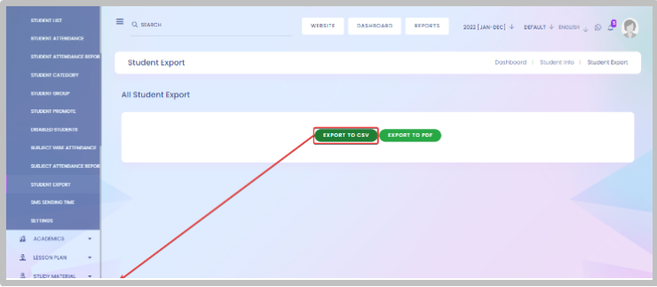 Aorasoft HelpDesk | Student Export
