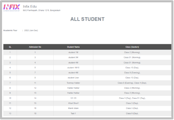 Aorasoft HelpDesk | Student Export